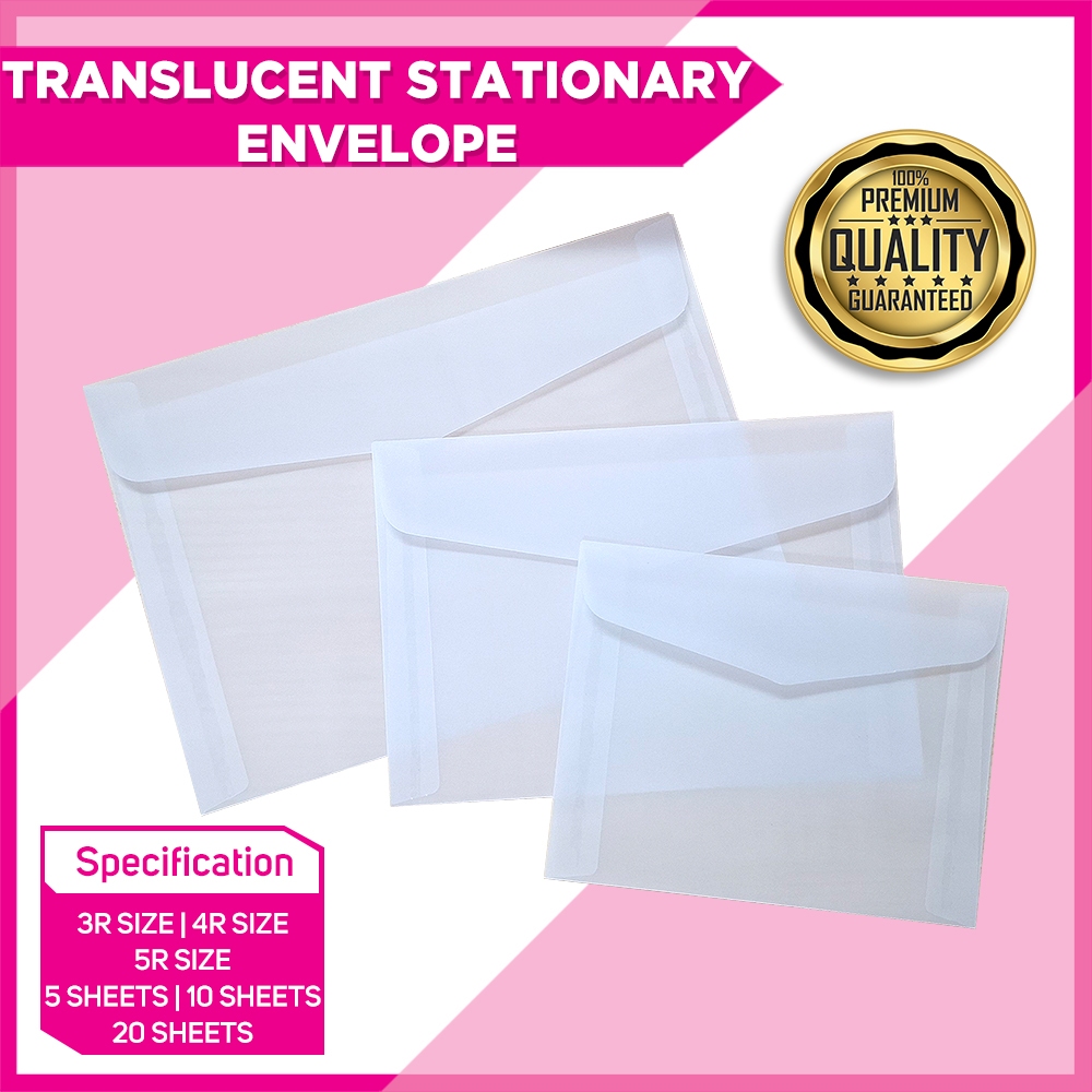 3R | 4R | 5R | Translucent Stationery White Envelope 5pcs | 10pcs ...