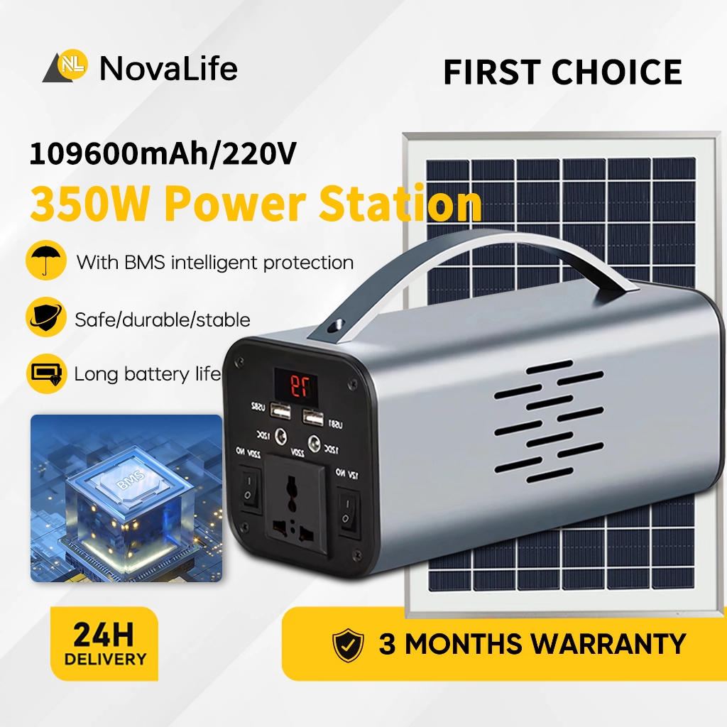 Portable Sola Power Station 350W/220V Super Fast Charging 109600mAh Big ...