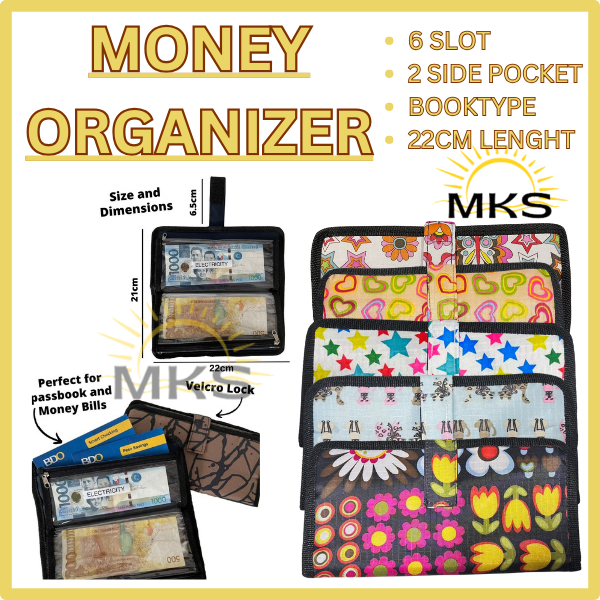 Booktype Money Organizer 6 Slots Printed Elegant Designs - 22cm Length ...