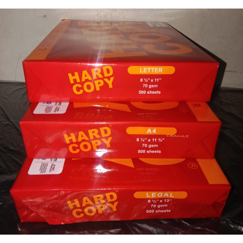 HARD COPY 500SHEETS IN 1 REAM NOTE: 2BOX max lang po...pag subra na sa ...