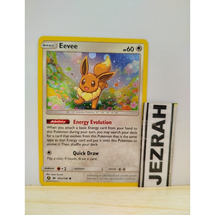 Pokemon TCG Eevee 101a/149 Sun & Moon Base Set Alternate Art Promo ...