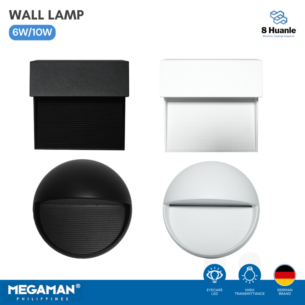Megaman LED Wall Lamp Outdoor/Indoor 6W/10W 3000K Warm White IP54 Black ...