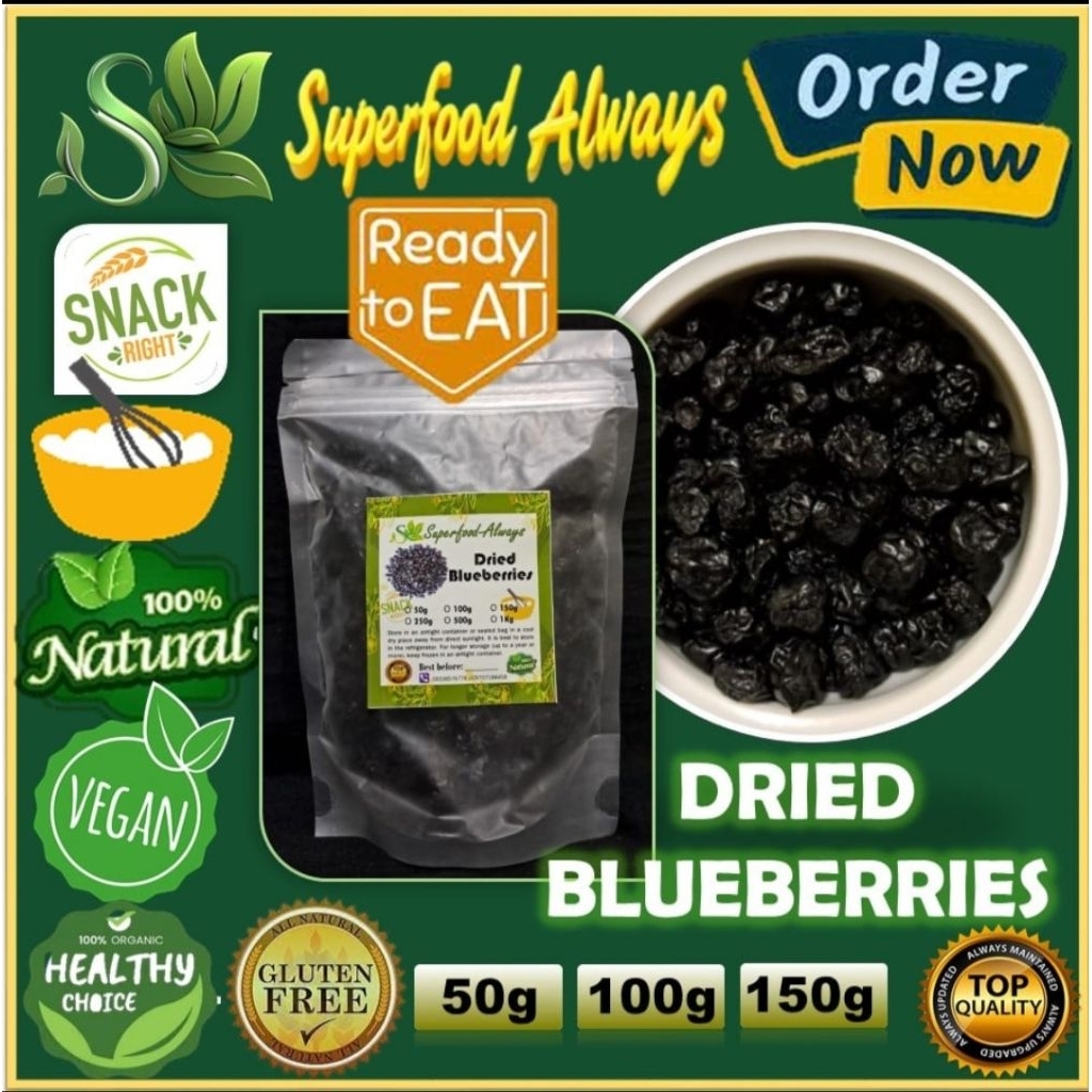 Dried Blueberries (50g, 100g, 150g) by Superfood Always | Shopee ...