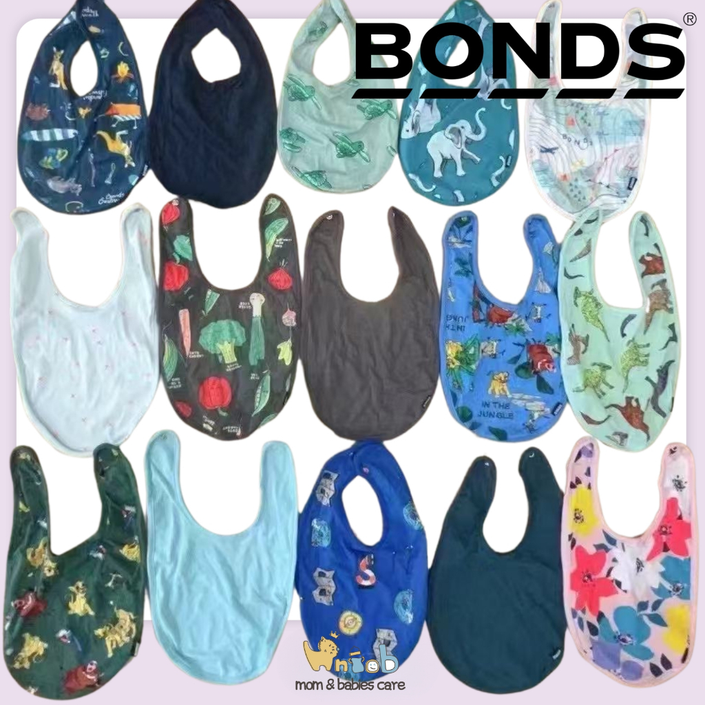 Hntob (Bonds) Set Of 3 Baby Cotton Bib Anti-Dirty Round Kids Feeding ...
