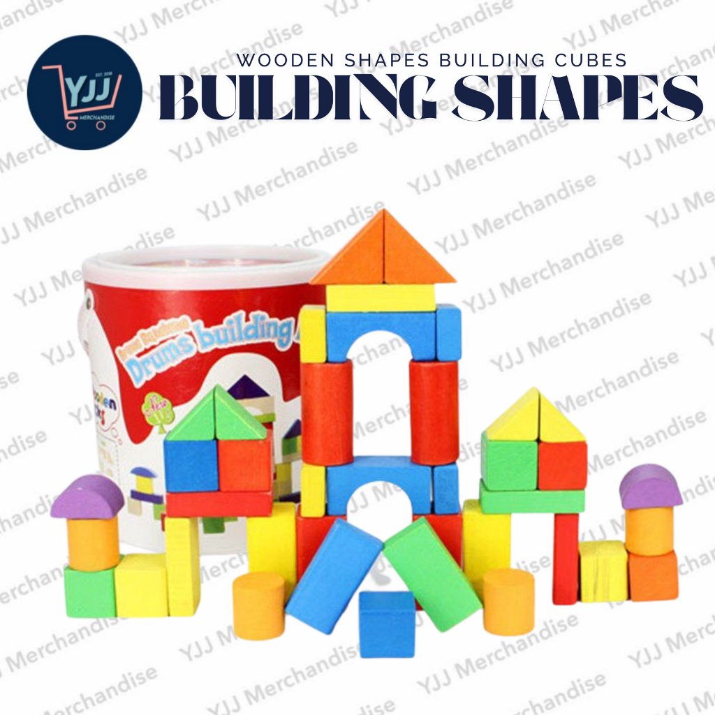 WOODEN SHAPES BUILDING CUBES | Shopee Philippines