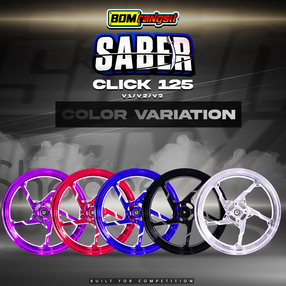 Bom Rangsit BomX Saber Cnc Mags Click 125/150| Mio/Sporty 14s 5 Spokes ...