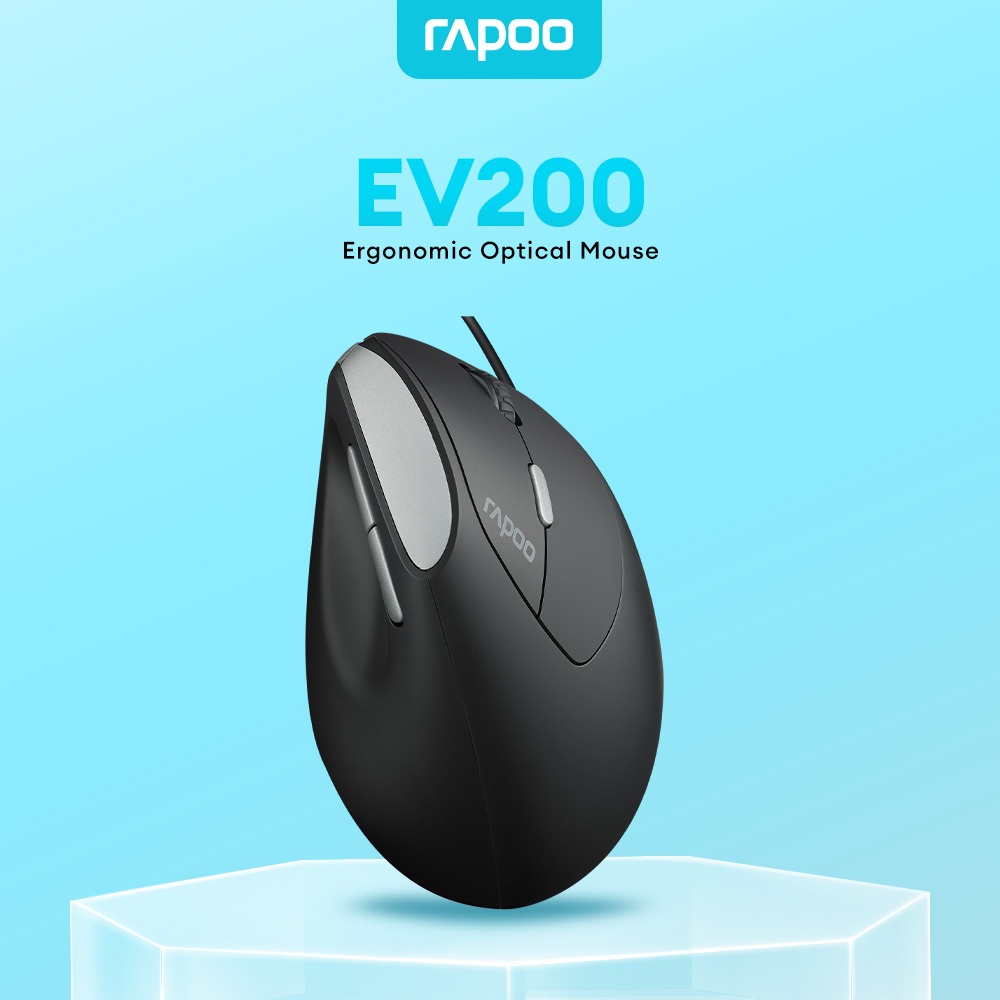 Rapoo EV200 Silent Vertical Optical Wired Mouse (Black) | Shopee Philippines