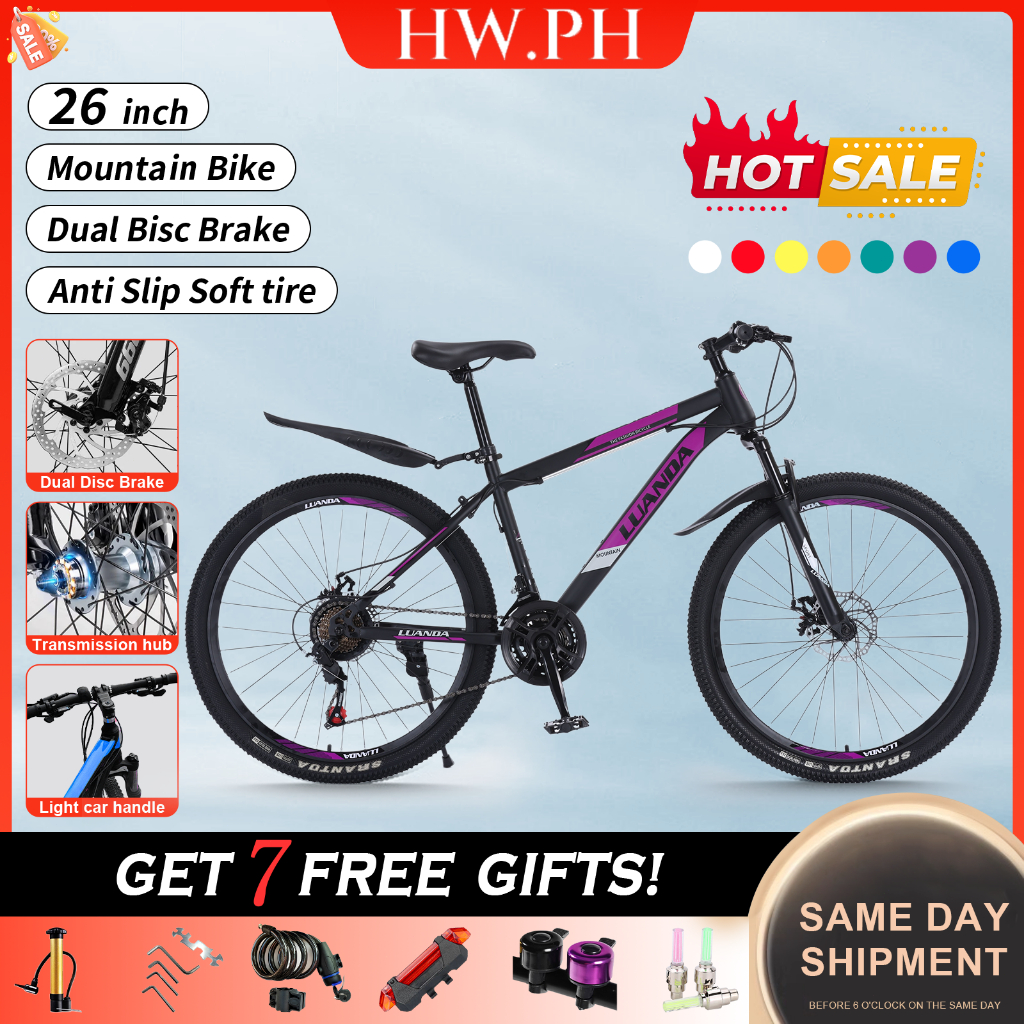 LUANDA Mountain Bike 26 Inch Alloy Bicycle 21 Speeds Dual disc brake ...
