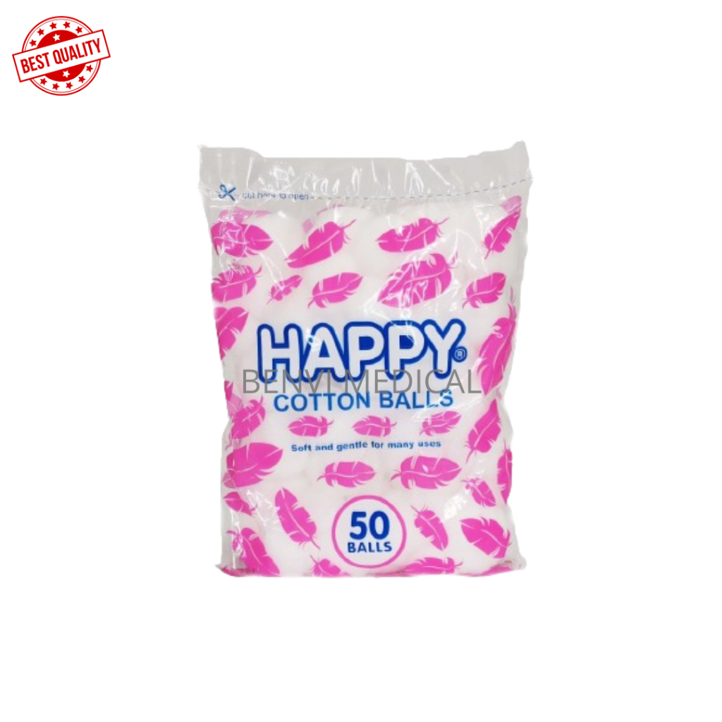 Happy Cotton Balls (50s, 150s, 300s) | Shopee Philippines