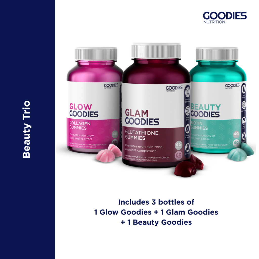 GOODIES NUTRITION Beauty Trio Bundle (1 Glow Goodies + 1 Glam Goodies ...