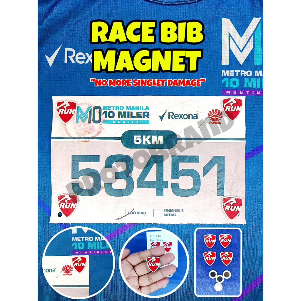 Race Bib Magnet Strong Hold using NEODYIUM MAGNETS 4PCS for Marathon ...