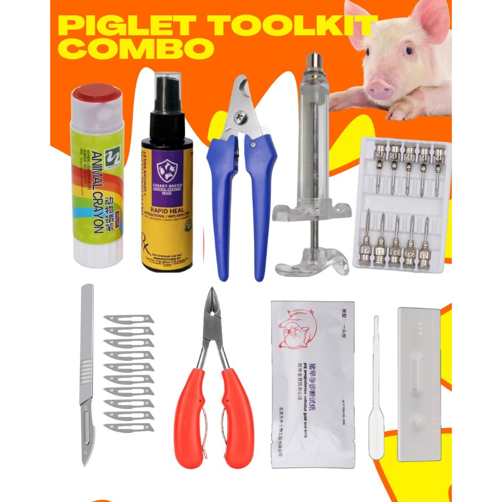 8‑in‑1 Piglet Care Tool Kit – Tail Cutter, Tooth Cutter, Marker ...