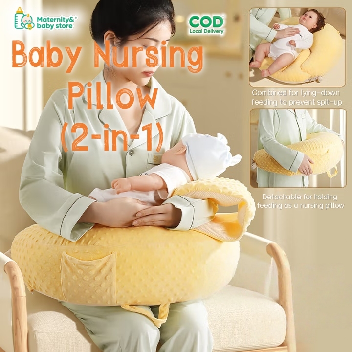 2 in1 Nursing Pillow For Baby 15°Slope Feeding Pillow To Prevent ...