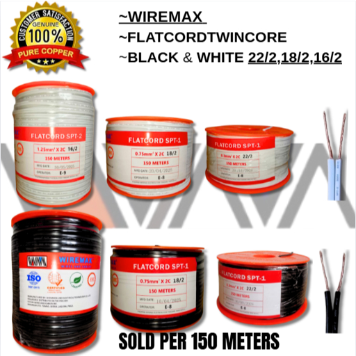 WIREMAX FLATCORD WIRE 16/2 1.25mm²x2C 18/2 0.75mm²x2C & 22/2 0.30mm²x2C ...