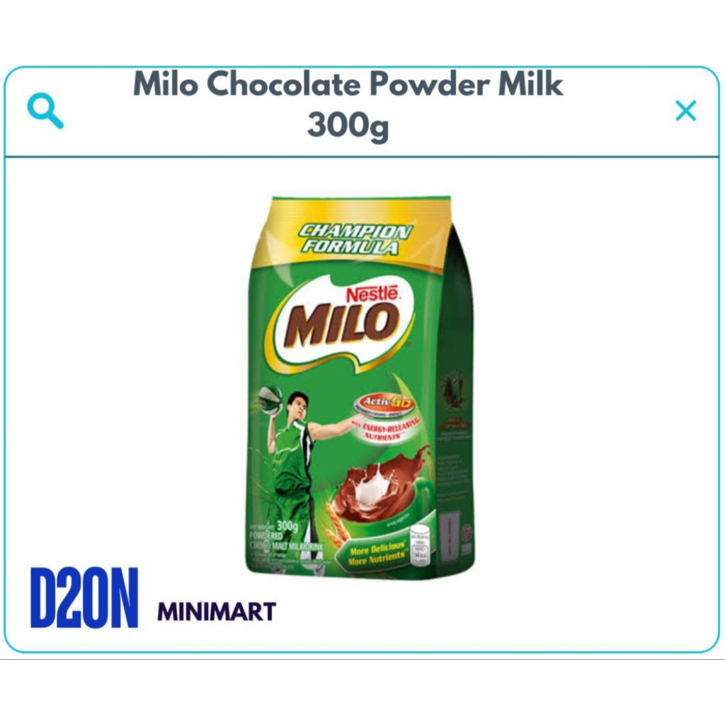 Nestle Milo Activ-Go Powdered Choco Malt Milk Drink 300G | Shopee ...