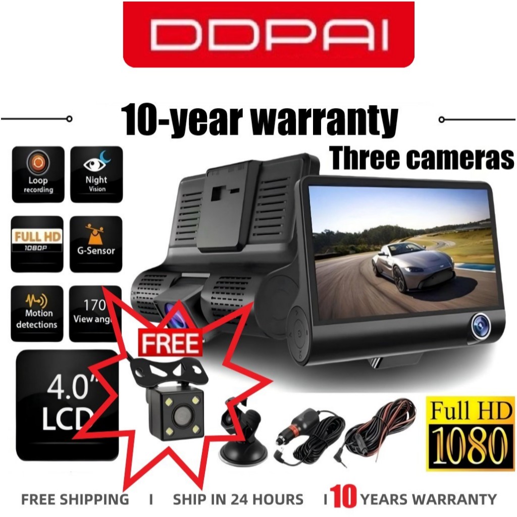 DDPAI Car Dash Cam For Car 360 Degrees With Night Vision 1080p Front ...