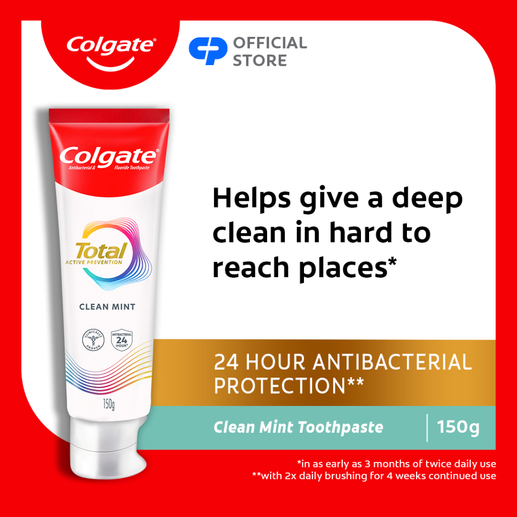 NEW Colgate Total Clean Mint Total Antibacterial Toothpaste, Helps Give ...