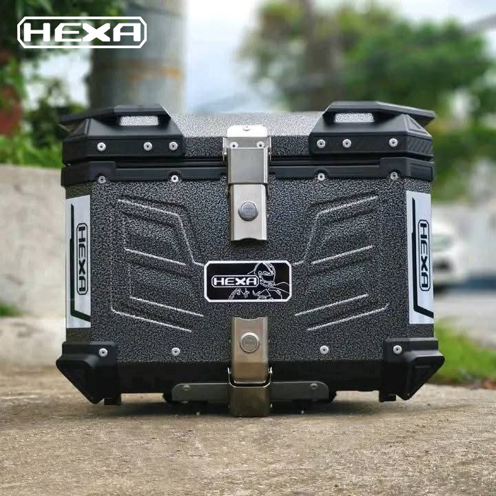 HEXA Top Box 45L Aluminum for Motorcycle Helmet Dual Lock With Backrest ...