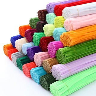 8mm Fuzzy wire 50pcs/100pcs Wool Strip Colored Chenille Wires Fluffy ...