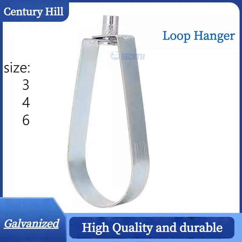 Loop Hanger Galvanizes Heavy Duty Pipe Hanger With Nut 3'', 4'' , 6 ...