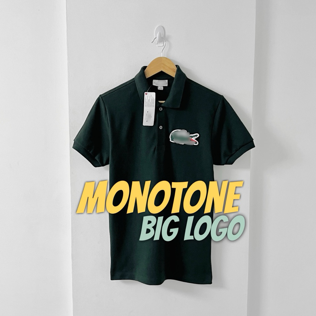Men’s Monotone Big Logo 2 Button Polo shirt | Shopee Philippines