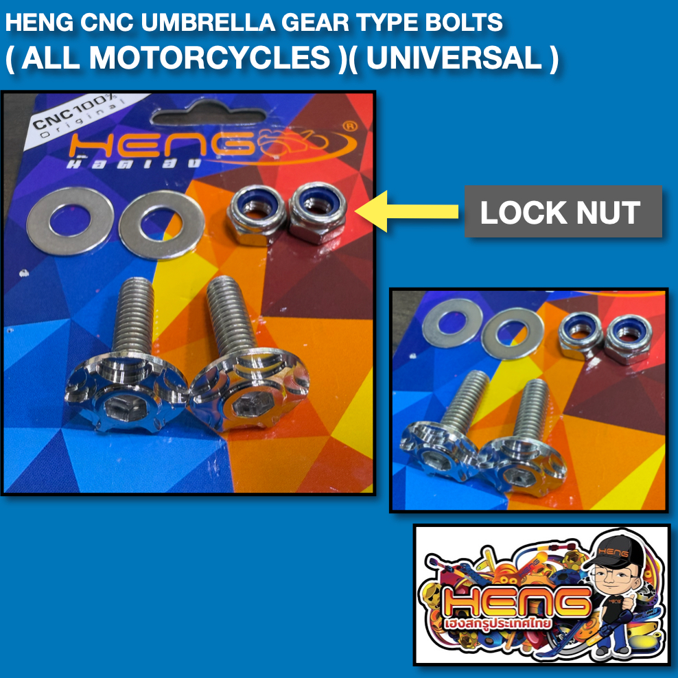 HENG Orig Plate Number Bolts for ALL MOTORCYCLES (UNIVERSAL)(Stainless ...