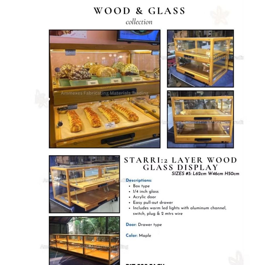 Arcturus: 2 Drawer Box Style Pastry Bread Food Display Case with Lights ...