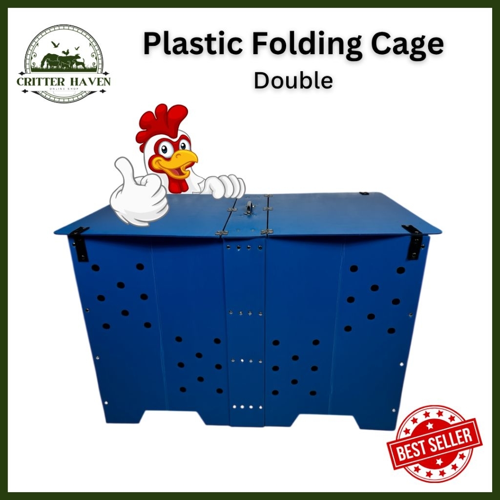 Plastic Folding Cage Double Blue/Red / Kulungan ng manok / Cock cage ...