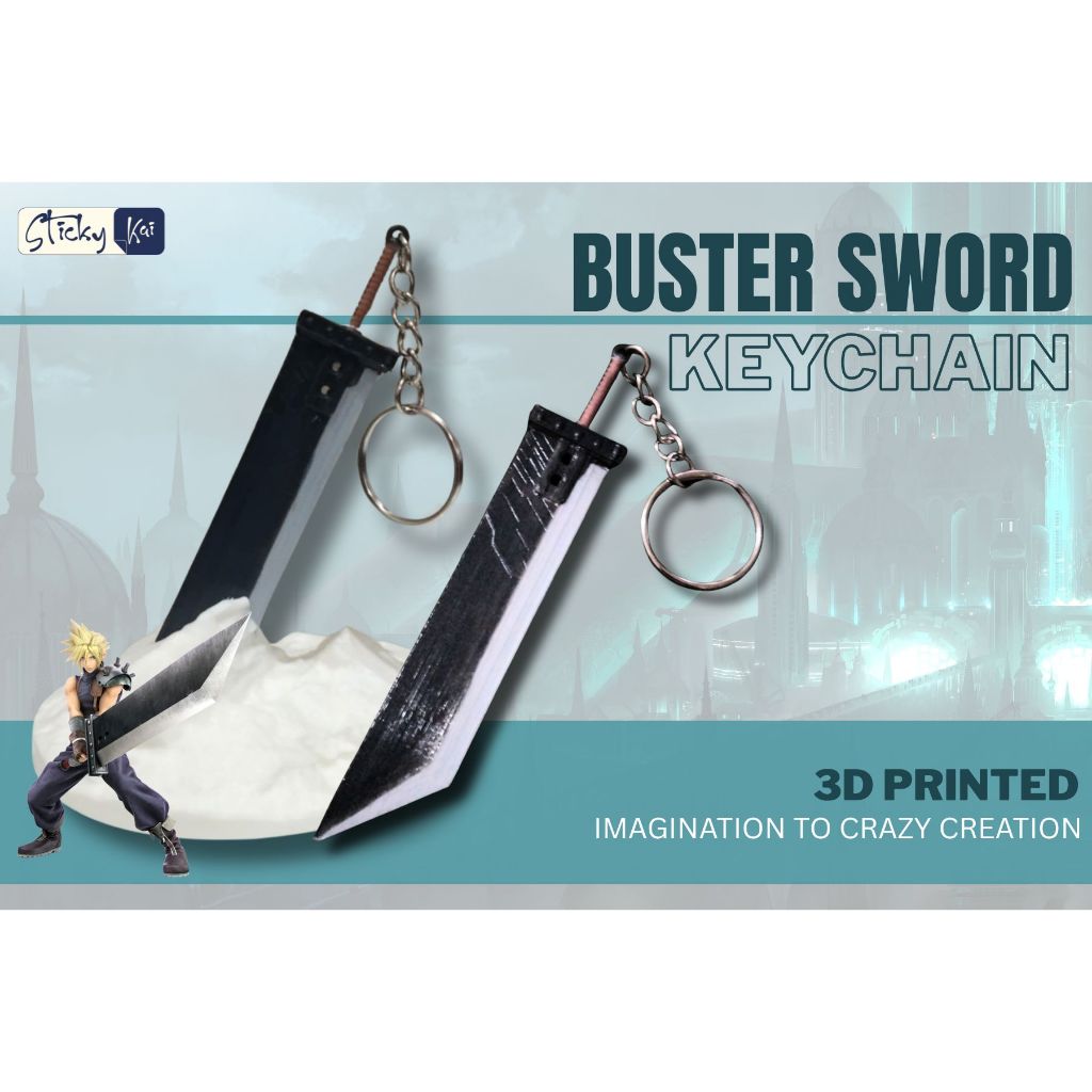 Final Fantasy VII – Buster Sword Keychain (3D Printed) | Geek ...