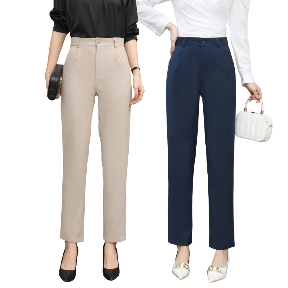 Non-Garter Slacks Pants 25 to 32 Formal Office Wear Slim-Fit High Waist ...