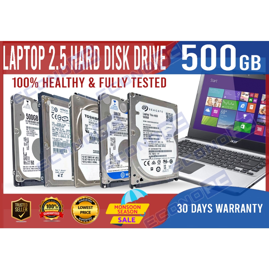 500GB 2.5-inch INTERNAL SATA LAPTOP HARD DRIVE 100% HEALTHY - SEAGATE ...