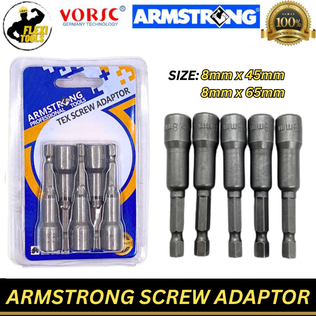 ARMSTRONG TEX SCREW ADAPTOR 5PCS SET HEAVY DUTY | Shopee Philippines