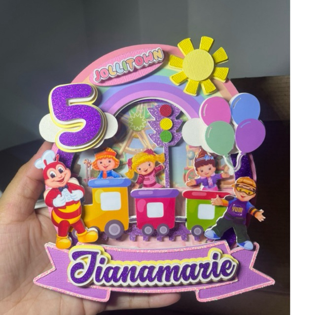 Jollitown Train Girl Color Cake Topper Layered | Shopee Philippines