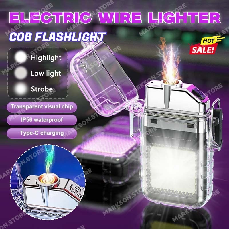 Electric Wire Lighter USB Charging Flashlight Waterproof Rechargeable ...