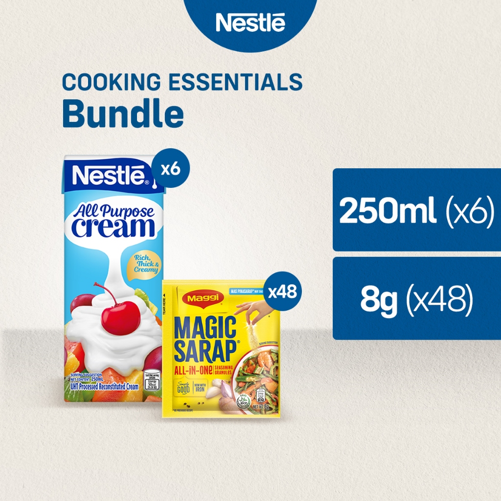 Maggi Magic Sarap 8g x48 + Nestle All Purpose Cream 250mlx6 | Shopee ...
