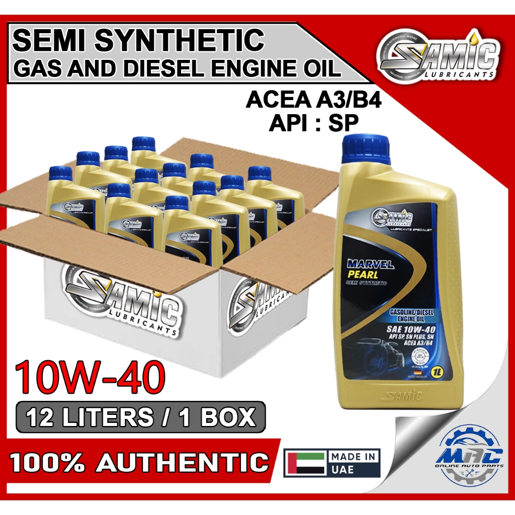 SAMIC MARVEL PEARL 10W40 12 LITERS 1 BOX API SP / ACEA A3/B4 ...