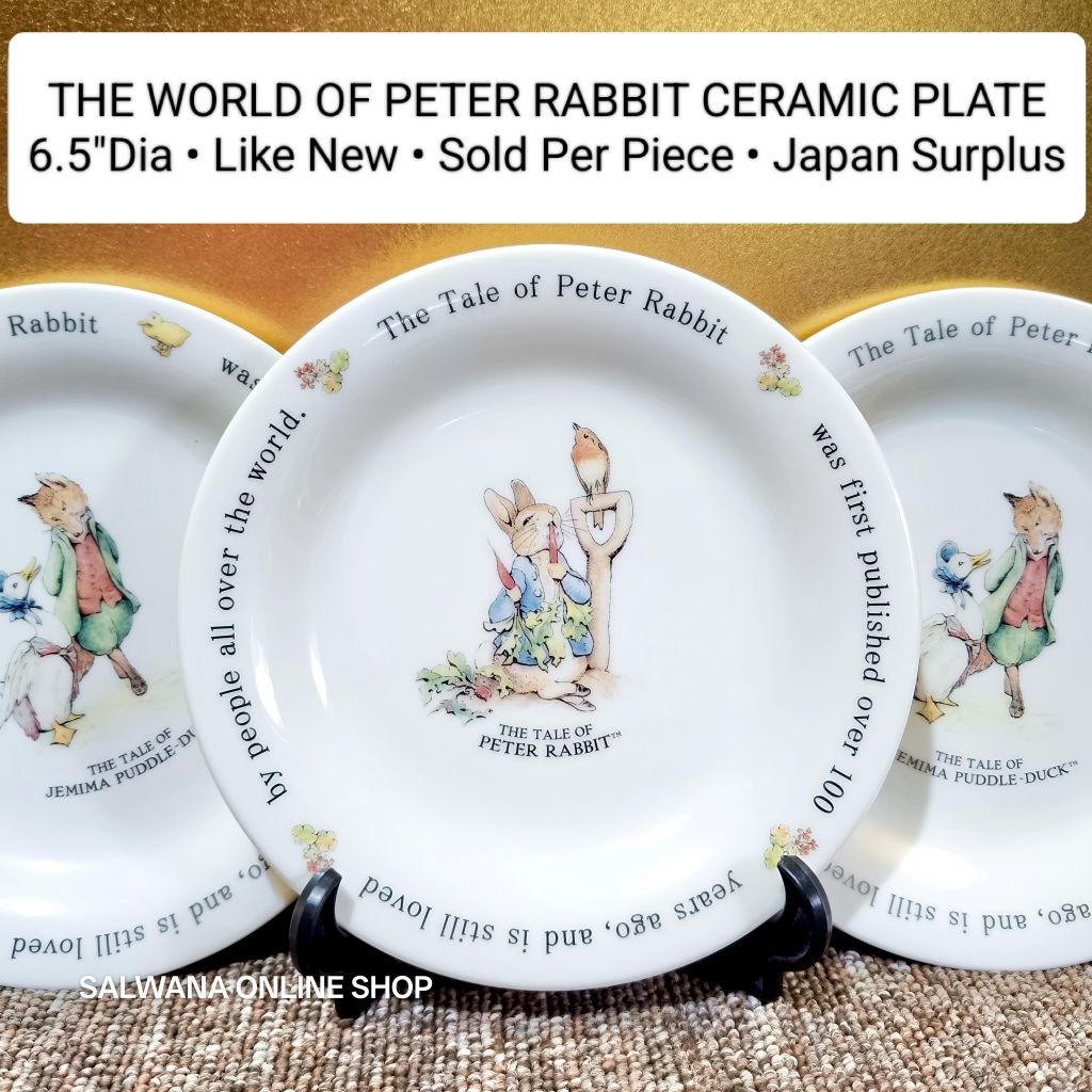 THE WORLD OF PETER RABBIT CERAMIC PLATES • SOLD PER PC • JAPAN SURPLUS ...