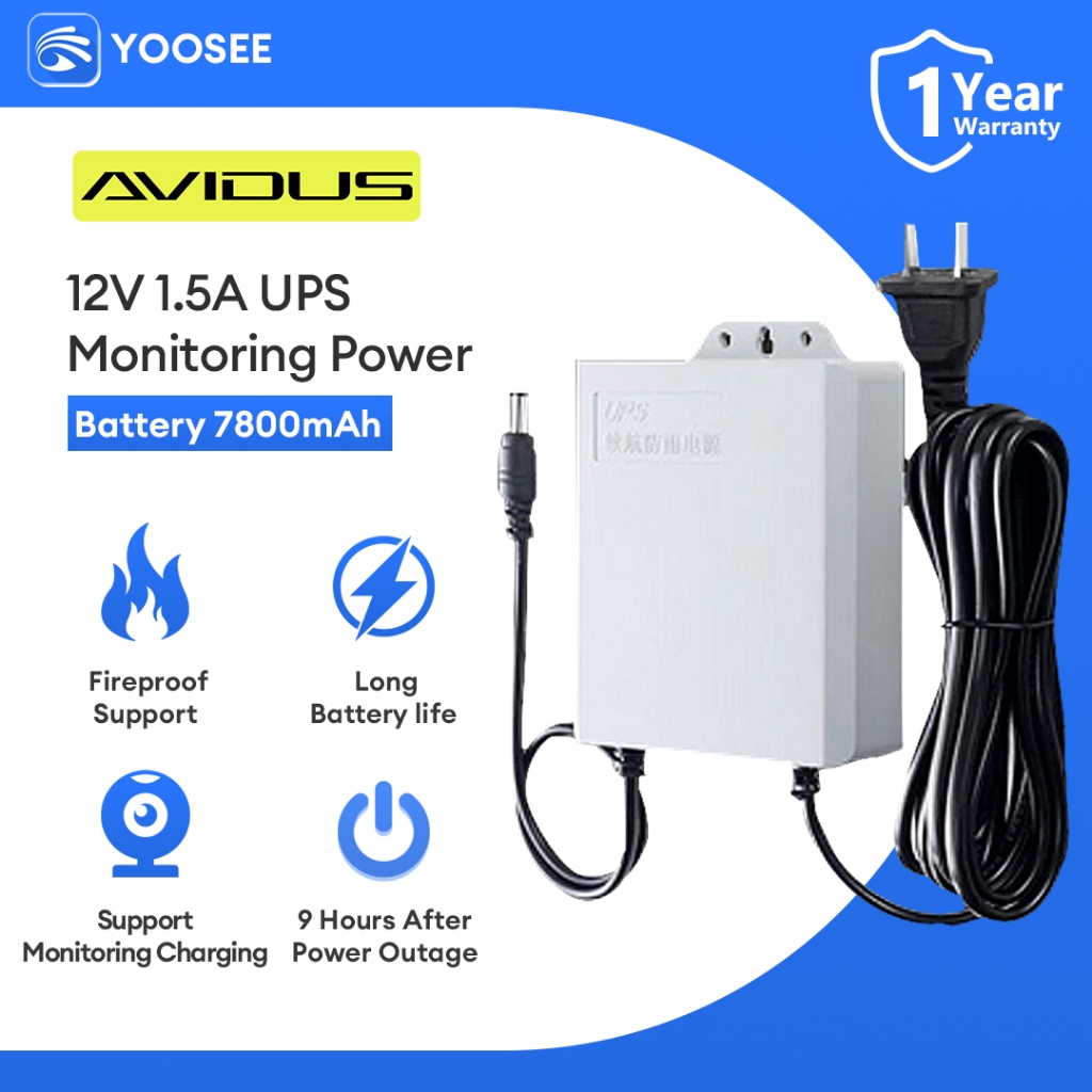 AVIDUS 12V 1.5A 7800mAh Mini UPS Battery Backup for WiFi Router Modem ...