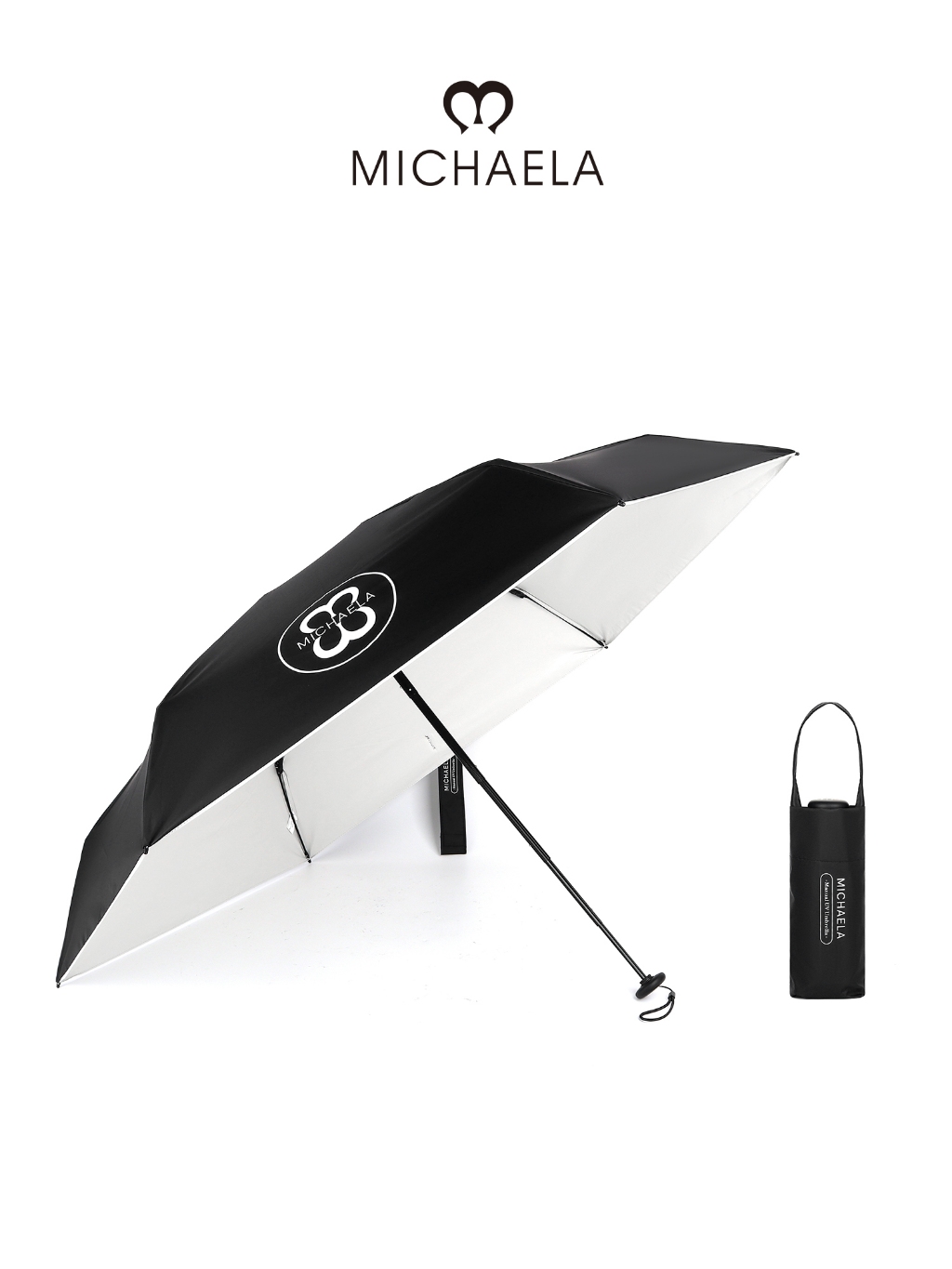 MICHAELA UV Protect Pocket Umbrella 6.7'' Portable 5-Fold Manual for ...