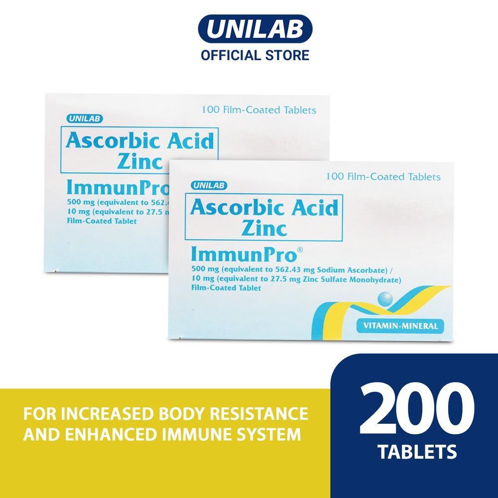 IMMUNPRO ASCORBIC ACID WITH ZINC 100S - SET OF 2 BOXES | Shopee Philippines