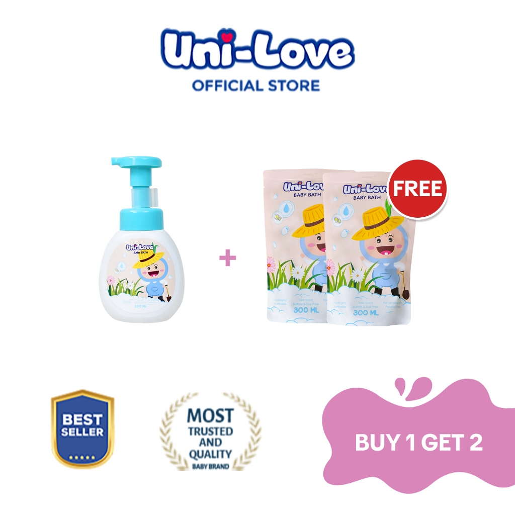 Buy 1 UniLove Baby Bath Floral 300ml Bottle Get 2 UniLove Baby Bath ...