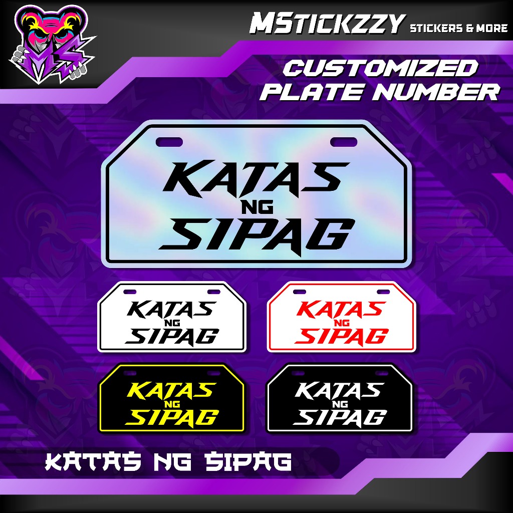 K*TAS NG SIPAG | CUSTOMIZED PLATE NUMBER | 3MM ACRYLIC TEMPORARY ...