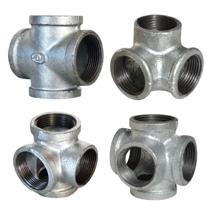 GI Fittings Galvanized Iron Steel Cross Tee, 3 Way, 4 Way, 5 Way 1/2 ...