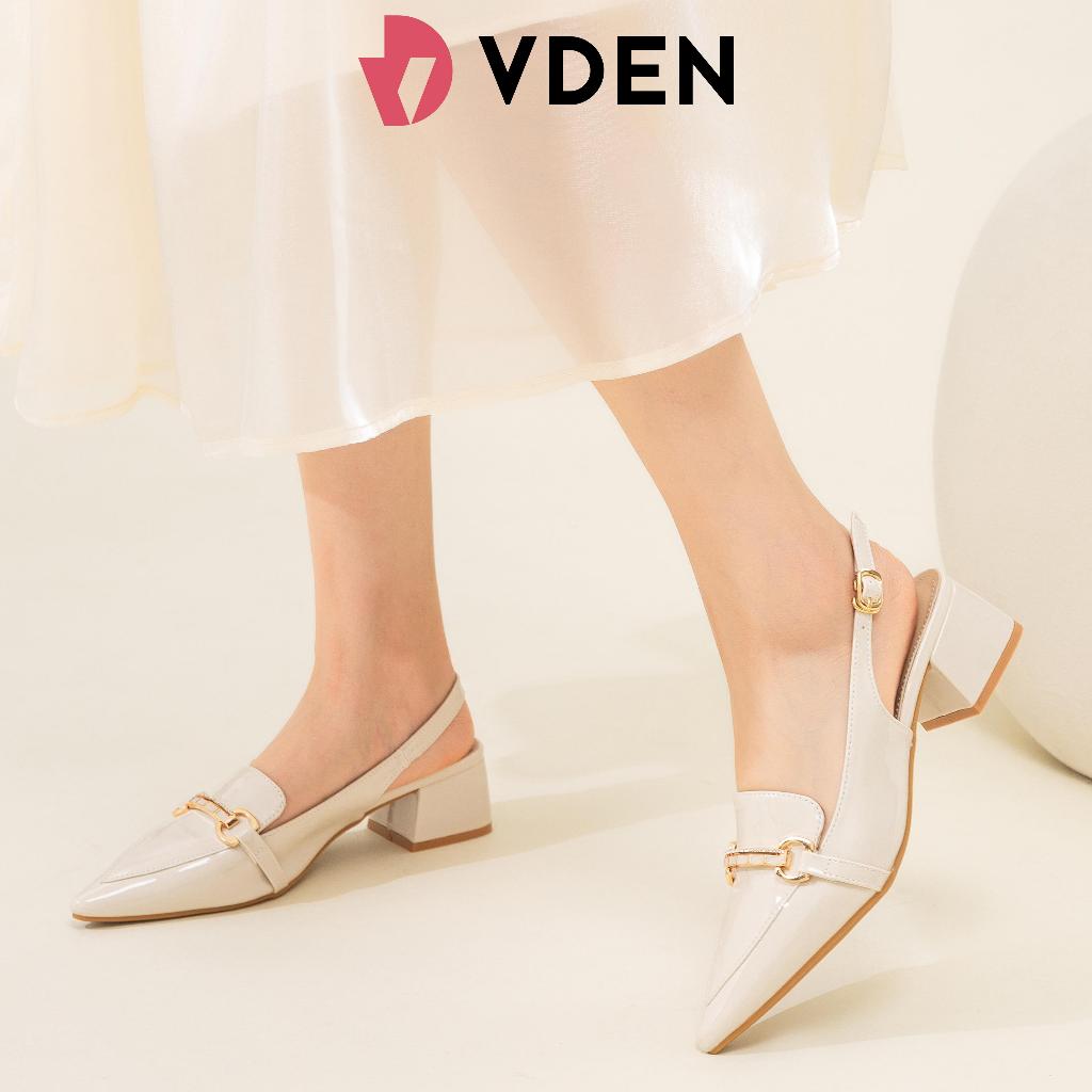 VDEN Slingback Low Block Heels Pointed Toe Office Work Pumps Shoes 1 ...
