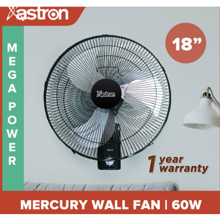 Astron ORIGINAL Mercury 18" Industrial Wall Fan | Electric Fan (Black ...