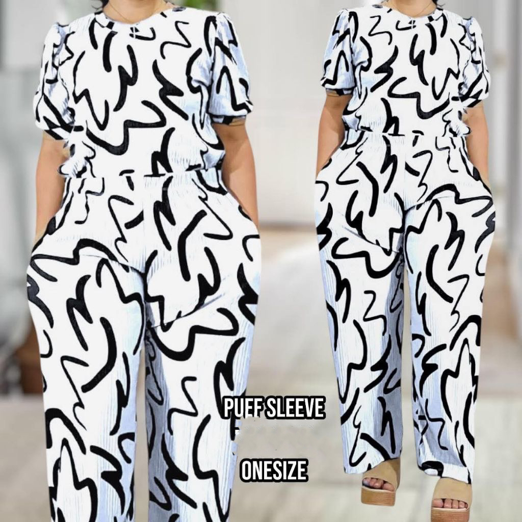 NEW FASHION JENNY PRINTED PANS AND TOP FIT S-XL BARK CREPE FABRIC ...