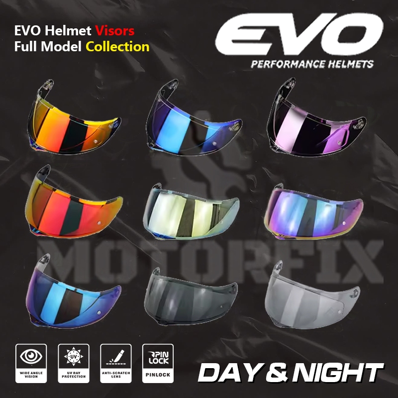 EVO Motorcycle Helmet Visor Lens Compatible with Multiple Models ...