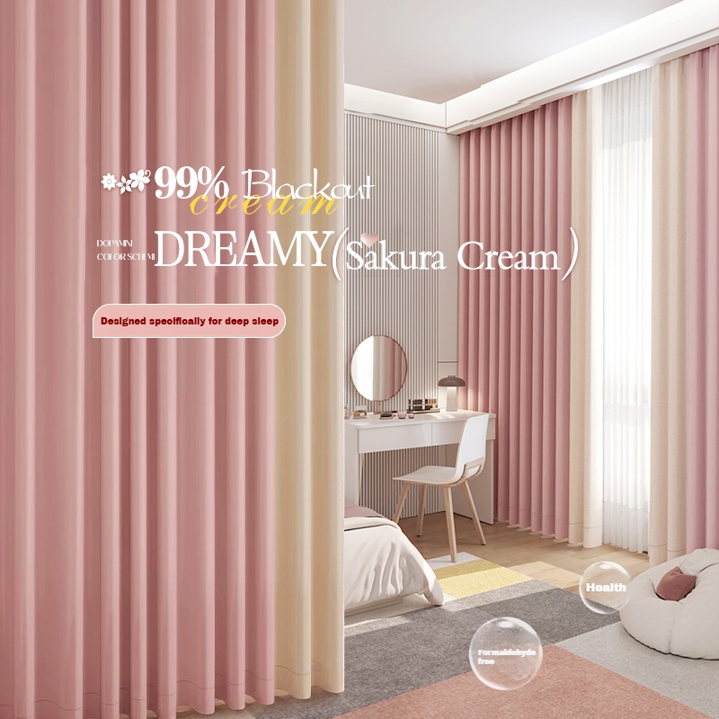 Sakura Pink Blackout Aesthetic Design Curtain Sale for window bedroom ...
