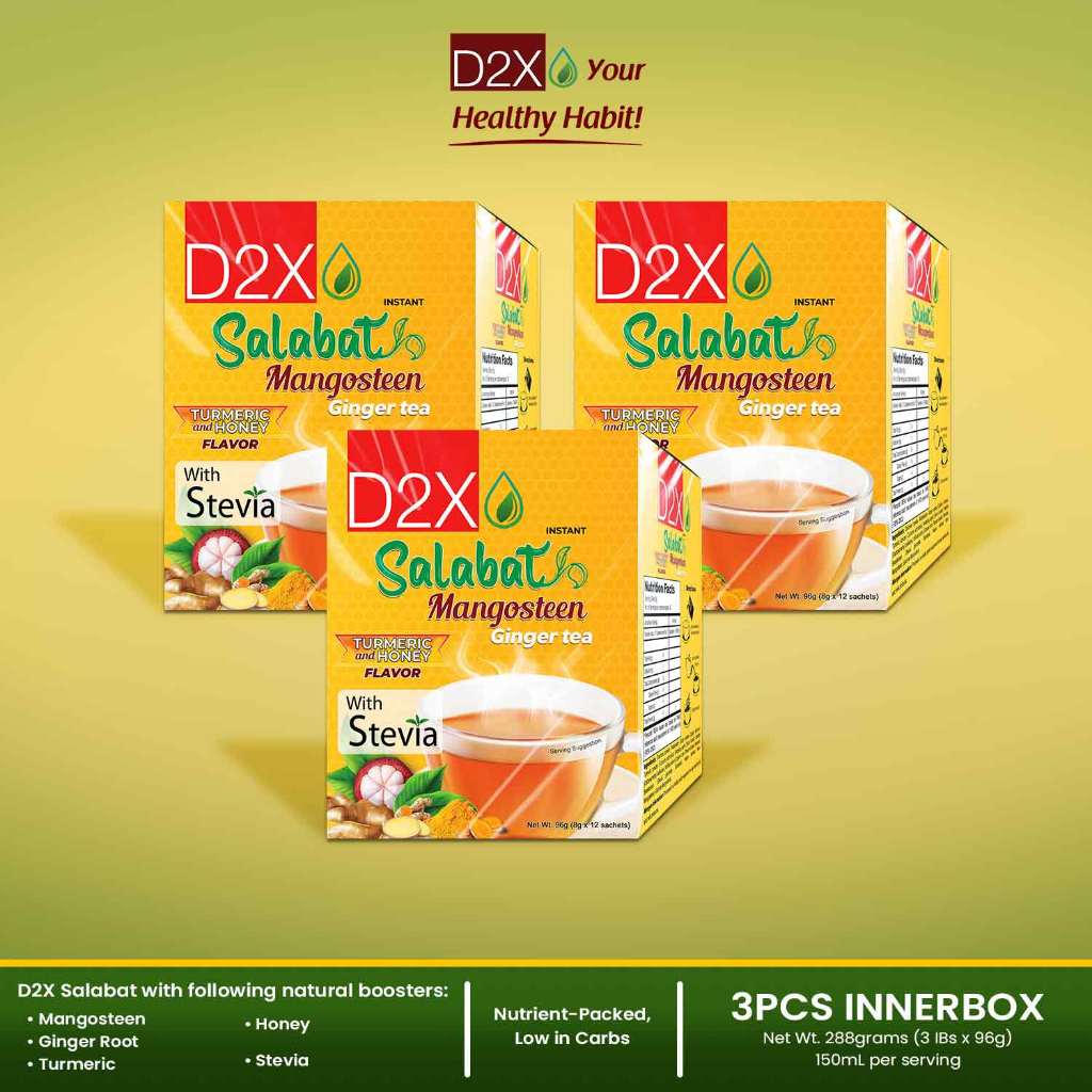 D2X Salabat Mangosteen Ginger Tea with Turmeric and Honey Bundle of 3 ...
