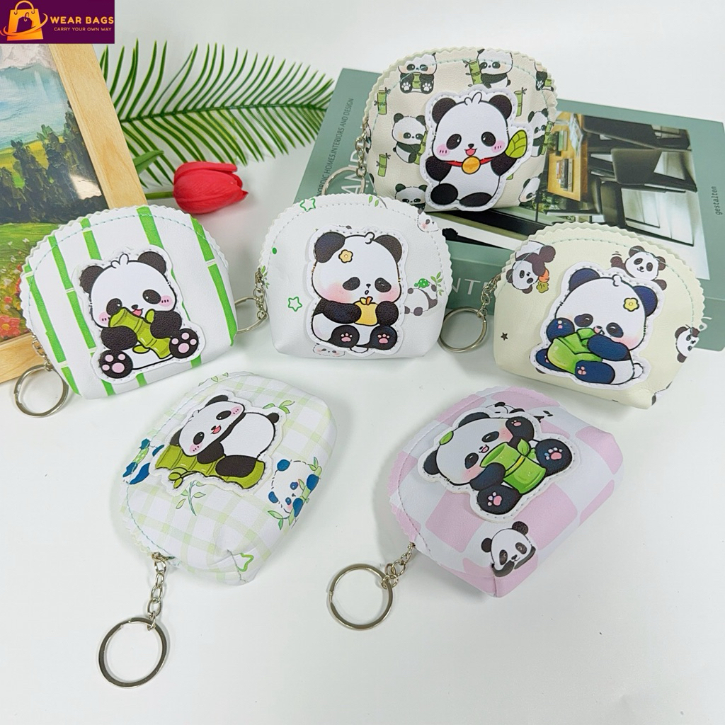 Cute Mini Coin Purse With Holder Cute Panda Coin Bag PU Leather Mini ...